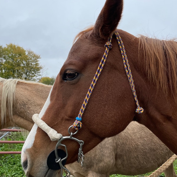 Custom Quick Change Rope Headstall, Rope Bridle, Horse Bridle, Split ...