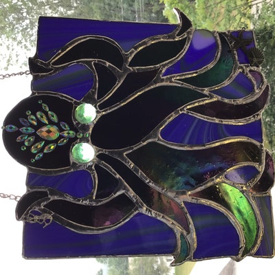 Octopus Stained Glass Pattern Sea Creature PDF Digital File Ocean ...