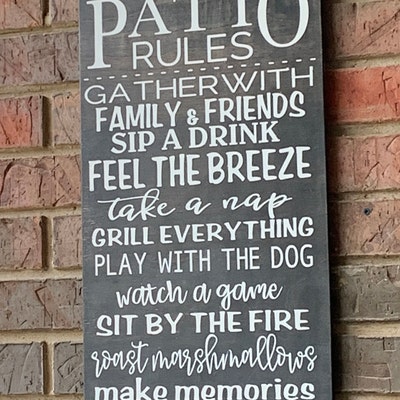 Patio Rules Porch Rules Patio Signs Patio Decor Porch Sign Porch Decor ...