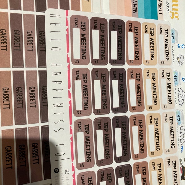 IEP Meeting Planner Stickers - Many Color Options - Etsy