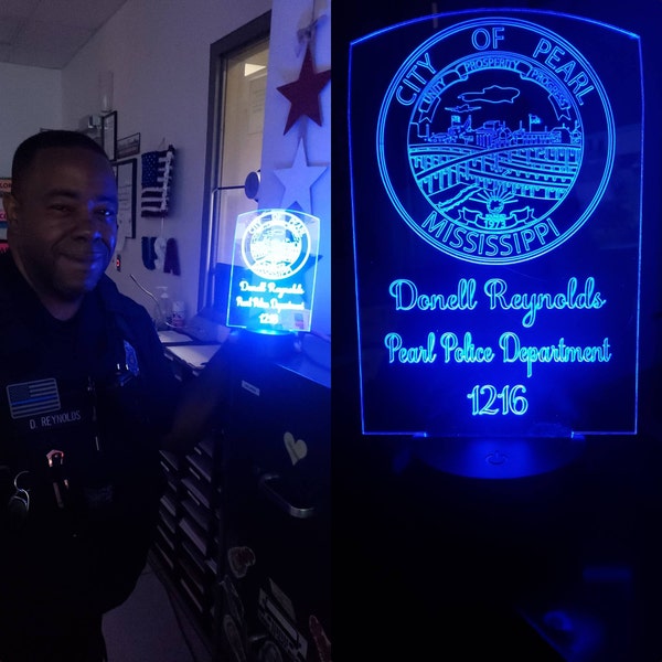 NYPD Nassau and Suffolk Police Badge Gift Light - Color Changing Desk ...