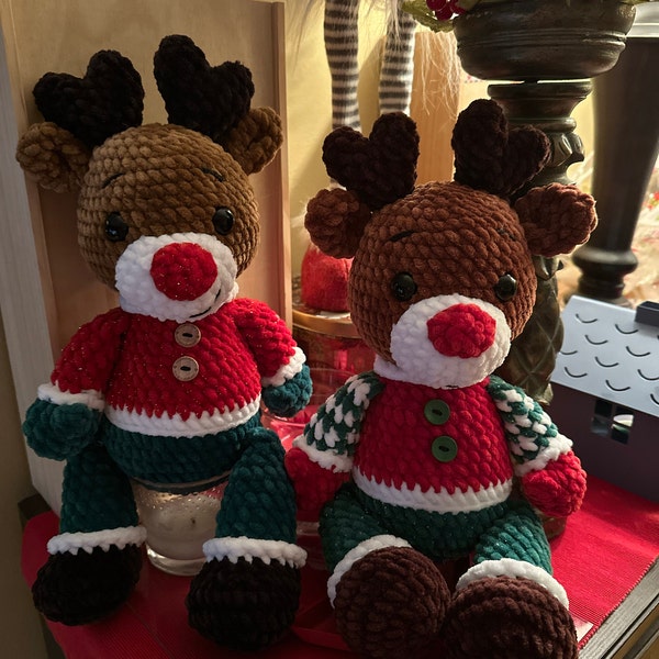 DIY Crochet Christmas Reindeer PATTERN PDF - Easy Amigurumi Christmas ...