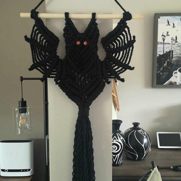 Macrame Bat Tutorial Pattern Digital Download, Whimsigoth, Witchy, Diy ...