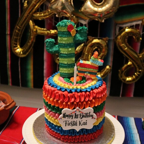 Fiesta Cake Topper | Custom Pinata Cake Topper | First Fiesta Birthday ...