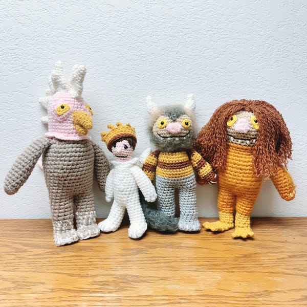 PATTERN Pdfs PATTERNS Wild Things Are Wild Set of Four Crochet Doll ...