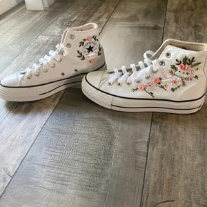 Embroidered Converse/sunflower Converse/wedding Sunflowers Converse ...