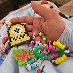 Level up Kandi Perler Necklace Rave Kandi Perler Bead Necklace EDM ...