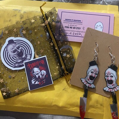 Terrifier Art the Clown Dangle Earrings Horror Movie Fan Jewelry - Etsy