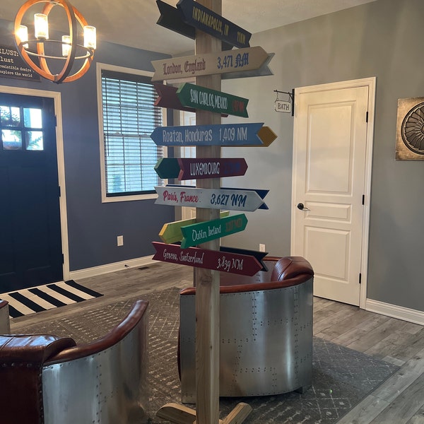 2 Hand Painted & Cut Wood Directional Sign 24 X 3 1/2 Arrow Sign Custom ...