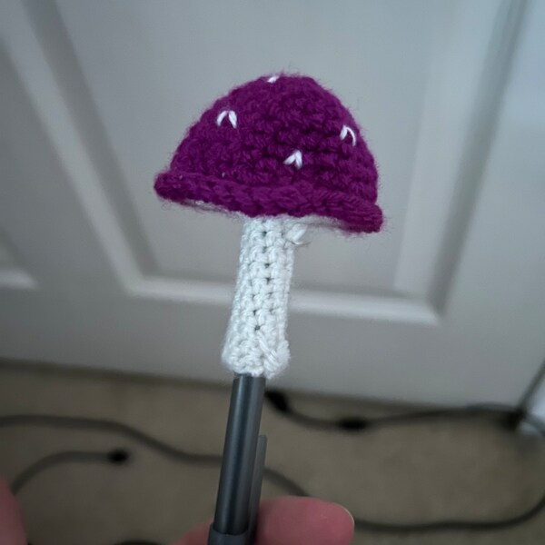 Toadstool Pencil Topper PATTERN, Crochet Pencil Topper, Crochet Pencil ...