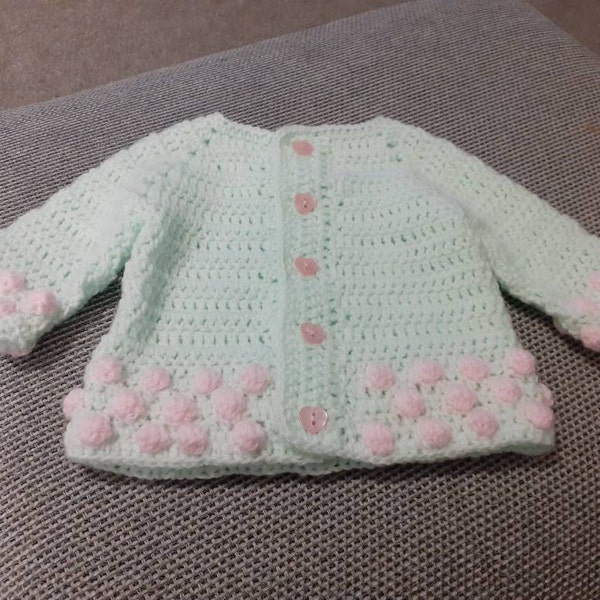 BOBBLE JACKET Crochet Pattern, Little Puffs Coatigan - for Babies and ...