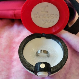 Pokeball Engagement Ring Box 3D Printed Pokemon Wedding - Etsy