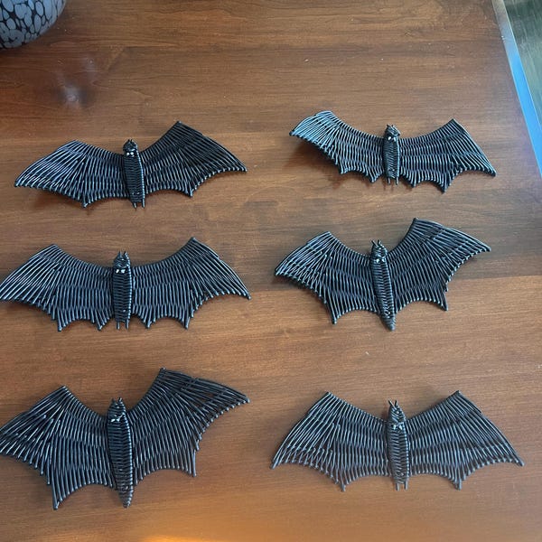 Halloween Bats Wicker Wall Decor Hanging Scary Bats Wicker Wall Art for ...