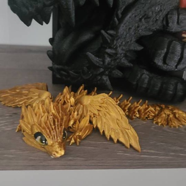 3D Printed Articulated Dragon, Baby Hollow/skull/goth/emo/pirate Fidget ...