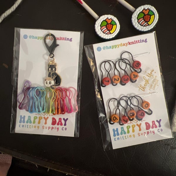 NUMBER MARKERS Bulb Pin Stitch Markers / Progress Keepers for Knitting / Crochet Set of 10 ...