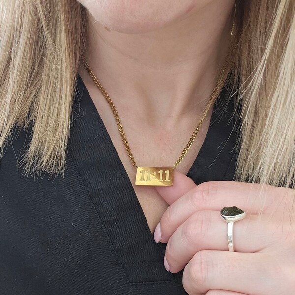 11:11 Angel Number Necklace ∙ 18k Silver Plated/waterproof ∙ 1111 Gold ...