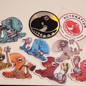Octobaristas Octopus Coffee Sticker Set Sheet, Barista Trendy Gift for ...