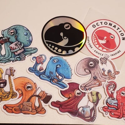 Octobaristas Octopus Coffee Sticker Set Sheet, Barista Trendy Gift for ...