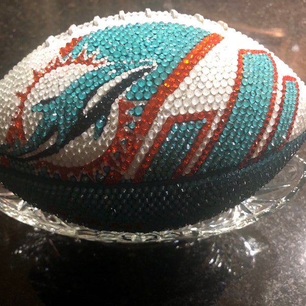 Custom Bling Football - Rhinestone Decorated Sports Ball - Personalized ...
