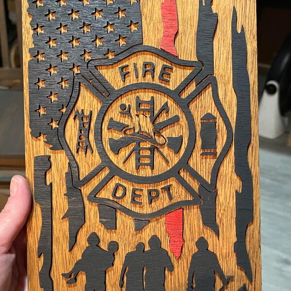 Fire Fighter Tattered Flag! SVG, PNG, CNC, Laser, Vinyl Cutter ...