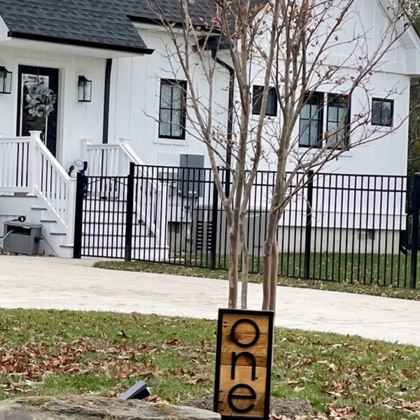 House Number Stake for Yard | Reclaimed Wood House Number Sign for ...