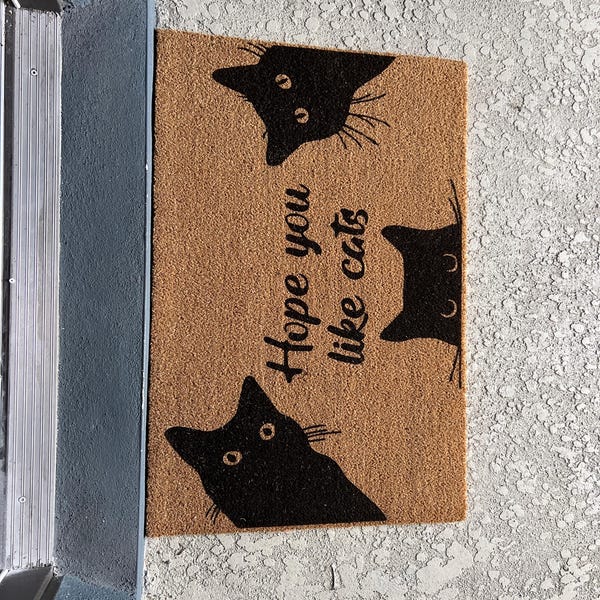 Hope You Like Cats Doormat Cat Door Mat Cat Welcome Mat Cat Gift Funny ...