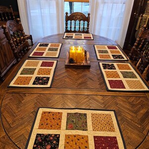 Quilted Placemats, Patchwork Placemats, Country Placemats. Set of 6 ...