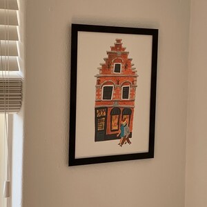 Yellow House Poster Cute Houses Print | Etsy