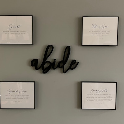 Abide Sign, Abide Word Cutout, 1/2 Thick Wooden Letters Abide Sign ...