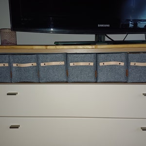 CD Box With Leather Handle, Felt Basket, CD Storage, Minimalist ...