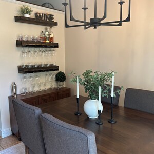 Wood Wine Rack Shelves the Ryan Wall Mounted Shelf & Hanging Stemware ...