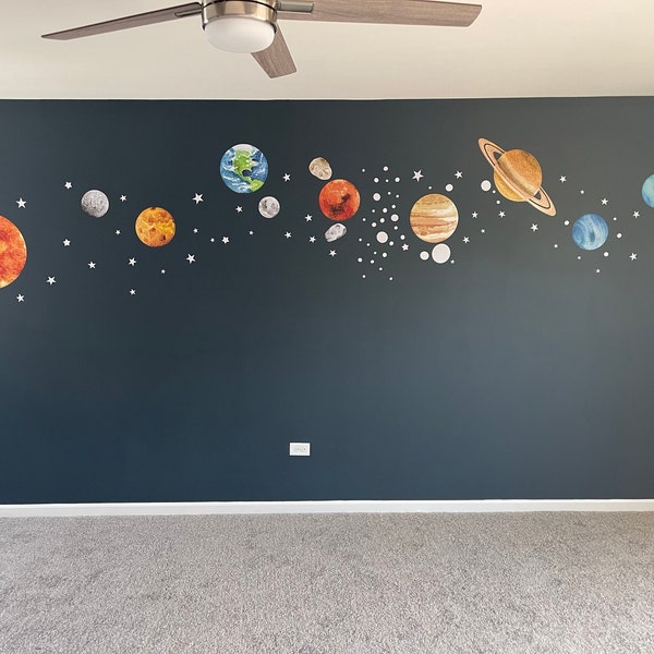 Space Wall Decals Solar System Wall Stickers. Space Room Decor Fabric Wall Stickers That Are ...