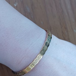 18k Gold Plated Ayatul Kursi Islamic Bracelet Adjustable Cuff Arabic ...