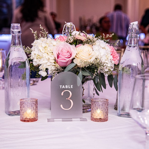 Frosted Arch Acrylic Table Numbers - Frosted Acrylic Sign - Wedding ...