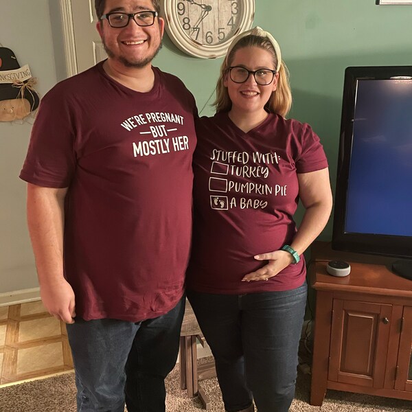 Couples Thanksgiving Pregnancy Announcement Shirt, Thanksgiving ...