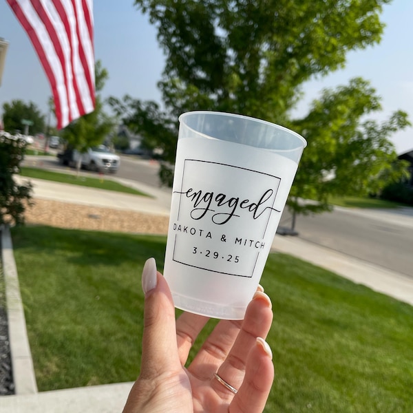Engagement Shatterproof Cups, Custom Engaged Cups, Frosted Plastic Cups ...