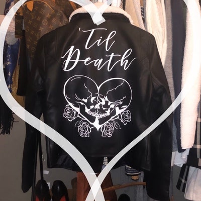 Till Death, Leather Jacket Iron on Heat Transfer, Denim Jacket, Decal ...