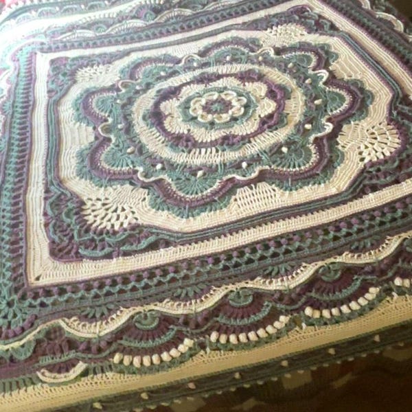 Crochet Blanket Pattern Pdf File BLOOMING HOPE Blanket Pattern Photo Tutorial Girl Vintage Vibe ...