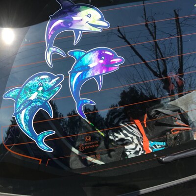 Dolphin Printed Pattern Sticker for Car Truck Laptop Nautical Dolphin ...