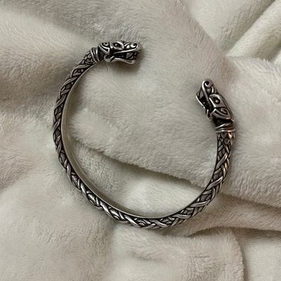Viking Dragon Torc Silver Beast Bracelet or Arm Ring - Etsy