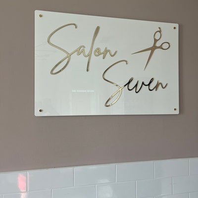 Gold Mirror Acrylic Circle Custom Sign With White Letters - Etsy