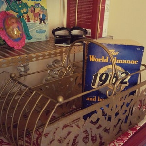 Decorative Woven Metal Magazine Rack Antique Look Magazine | Etsy