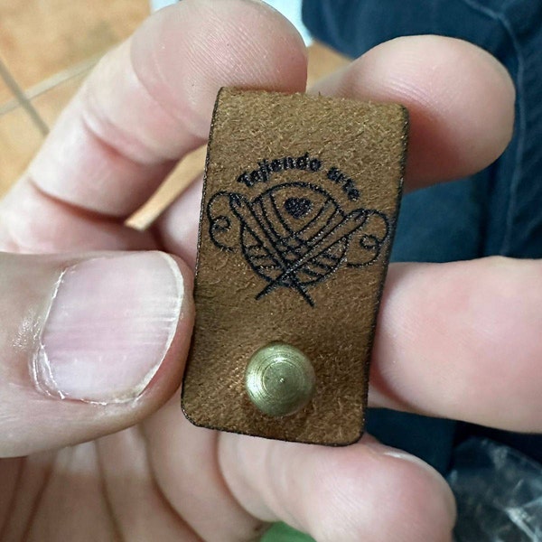 Custom Vegan Leather Labels With Rivet: Knitted & Crochet Tags - Etsy