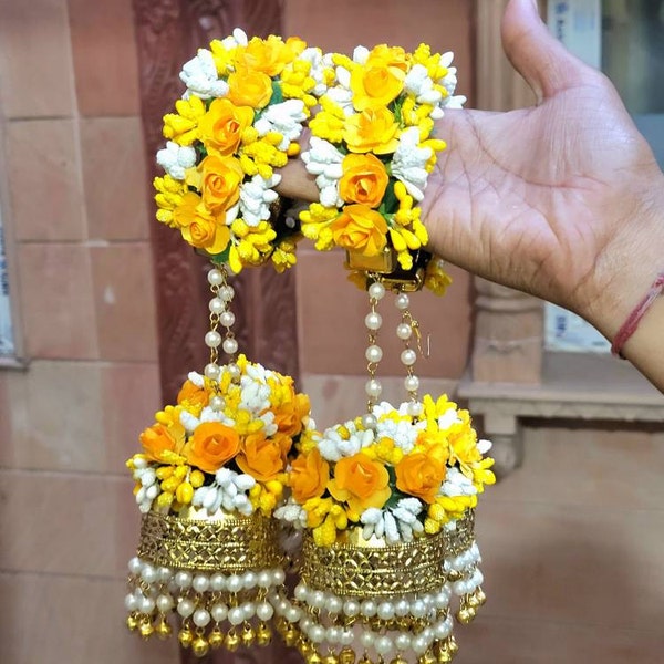 Red Bridal Shells Haldi Floral Jewelry Mehendi Floral Shells Jewelry ...