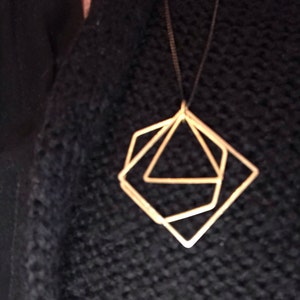 Gold Locket Geometric Lockets Locket Necklace Gold Modern | Etsy