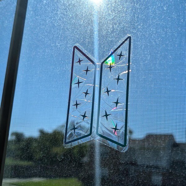 KPOP | Shield Logo | Holographic Stars | Sun Catcher | Window Decal - Etsy
