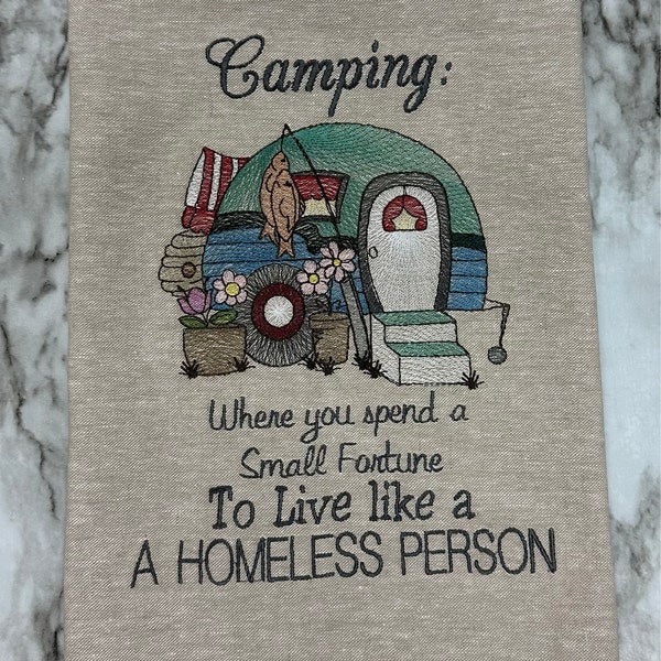 CAMPER EMBROIDERY 5 - Camping, RV, Camper, Summer - Fits a 4x4", 5x7 ...
