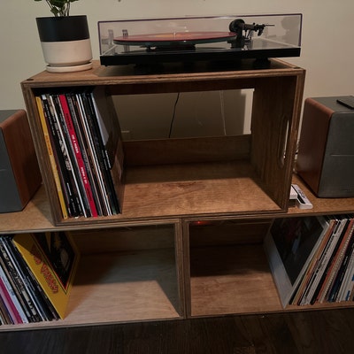 Vinyl Record Storage Crate // Record Crate // Vinyl LP Crate // Vinyl ...