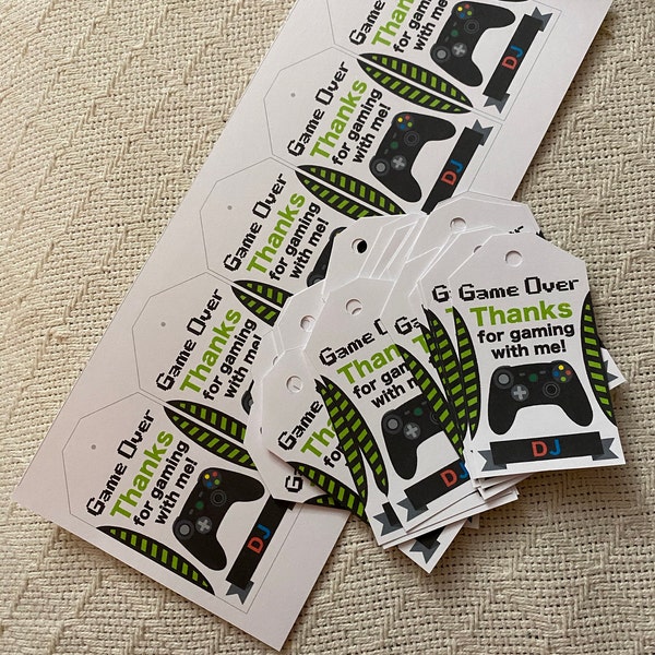 Video Game Party Favor Tags, Video Game Thank You Tags, Gaming Tags ...