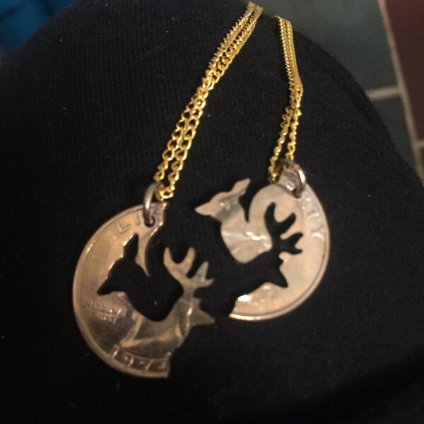 Hand Cut Coin State of Texas Pendant, Includes a 24 Inch Silver Tone ...